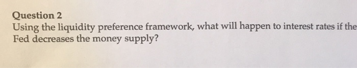 Solved Question 2 Using the liquidity preference framework, | Chegg.com