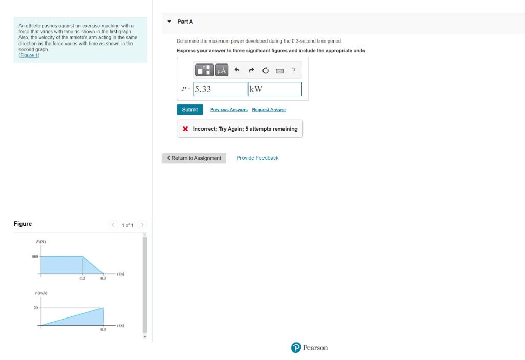 Solved An athlete pushes against an exercise machine with a | Chegg.com