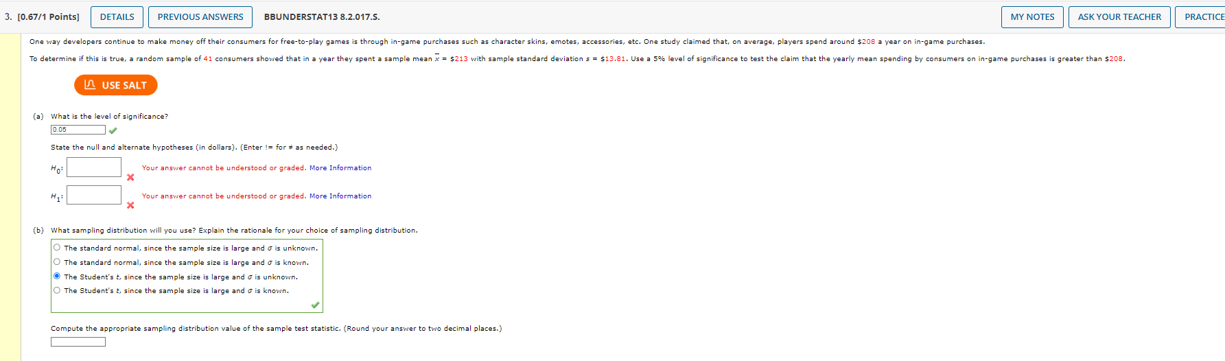 Solved (a) What is the level of significance? State the null | Chegg.com