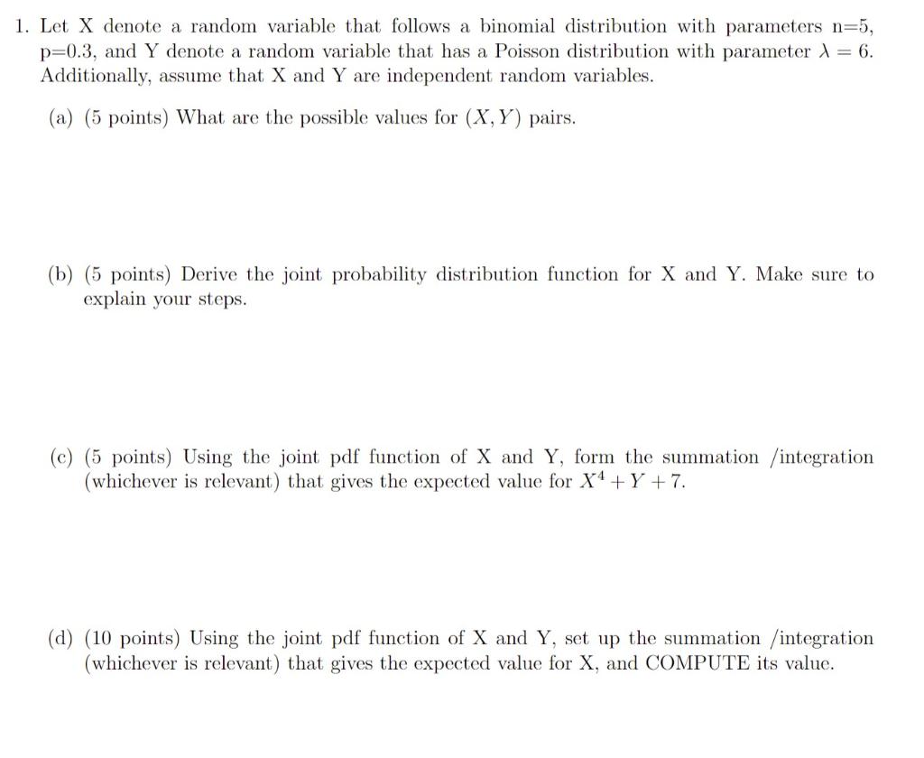 Solved 1. Let X denote a random variable that follows a | Chegg.com