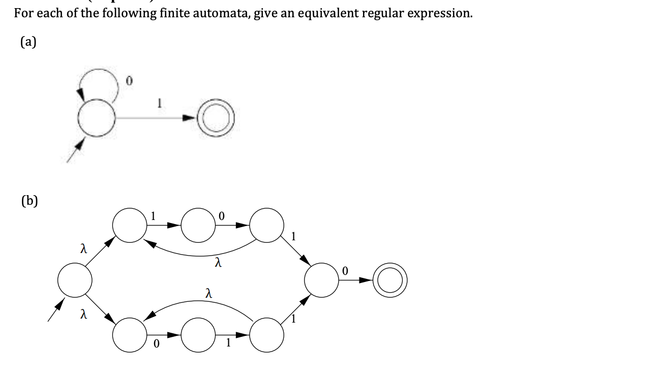 Solved For each of the following finite automata, give an | Chegg.com