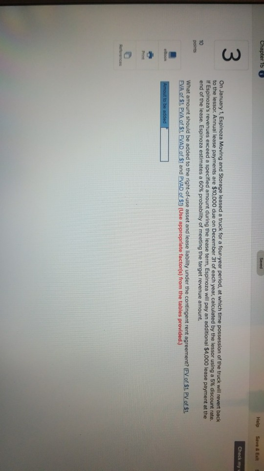 Solved Chapter 15 Saved Help Save& Exit Check myw 3 On | Chegg.com