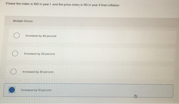 Solved If base the index is 100 in year I and the price | Chegg.com