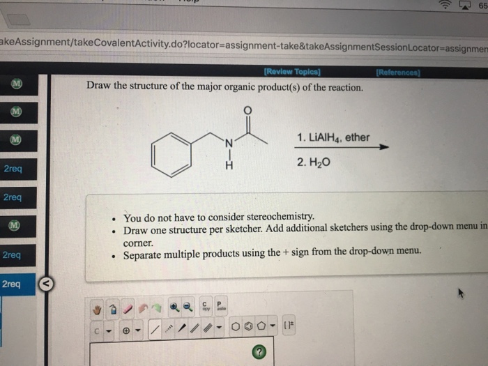 Solved Draw The Structure Of The Major Organic Product S Of