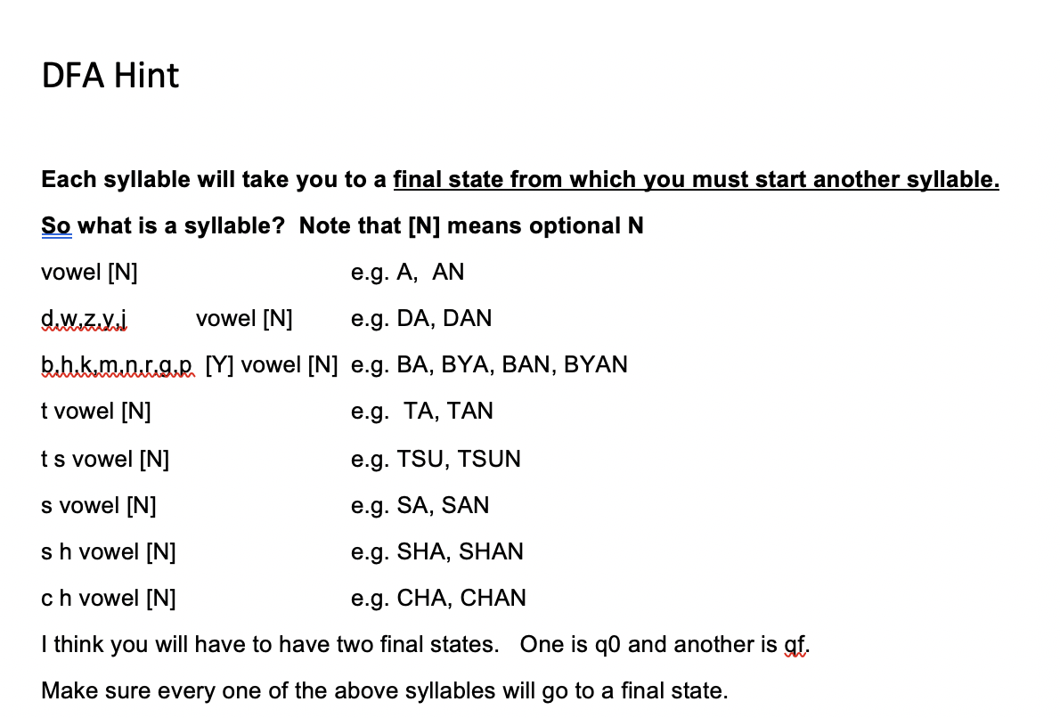 RE = (vowel | vowel n | consonant vowel consonant | Chegg.com