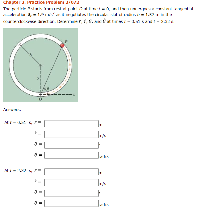 Solved Chapter 2, Practice Problem 2/072 The particle P | Chegg.com