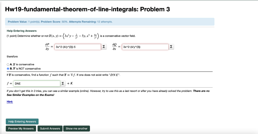 Solved Hw19-fundamental-theorem-of-line-integrals: Problem 3 | Chegg.com