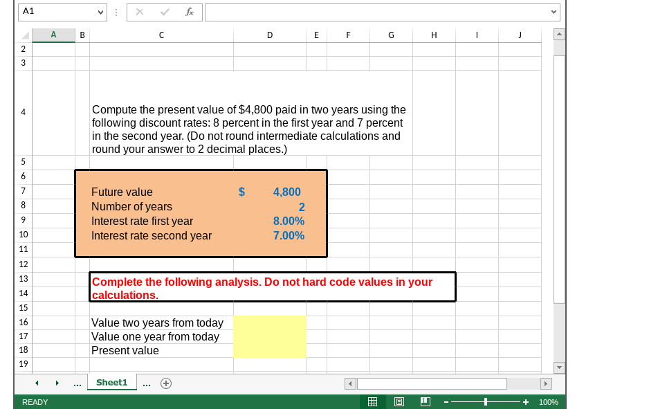 Solved Calculate the present value in two years using | Chegg.com