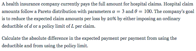 Solved A health insurance company currently pays the full | Chegg.com