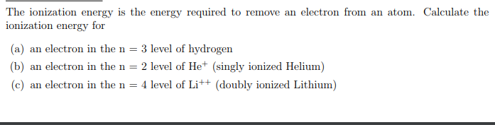 Ionization Energy How To Find