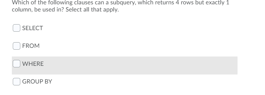 Solved What is the output of the following query? SELECT | Chegg.com