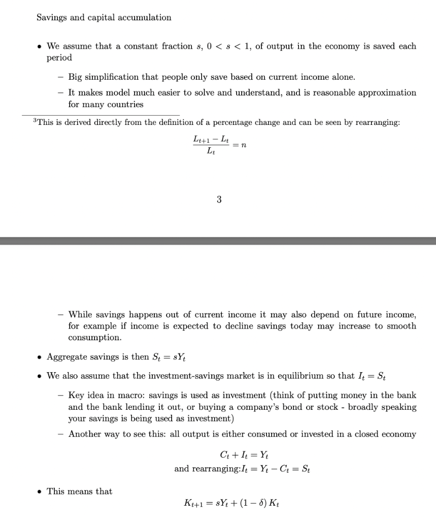 Solved Suppose an economy is described by the Solow model | Chegg.com