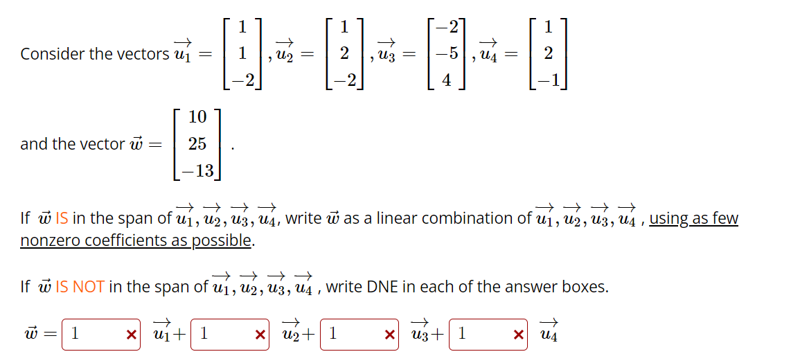 Solved Consider the vectors | Chegg.com
