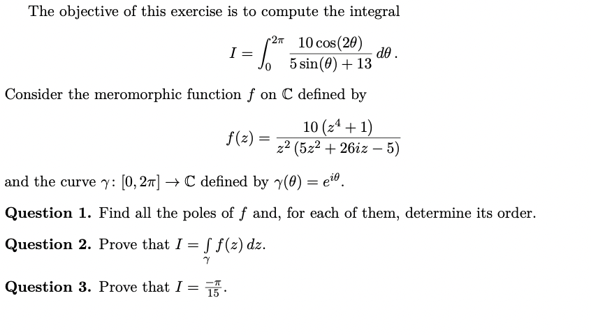 Solved The objective of this exercise is to compute the | Chegg.com
