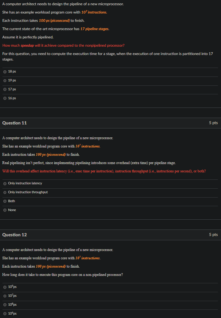 Solved A computer architect needs to design the pipeline of | Chegg.com