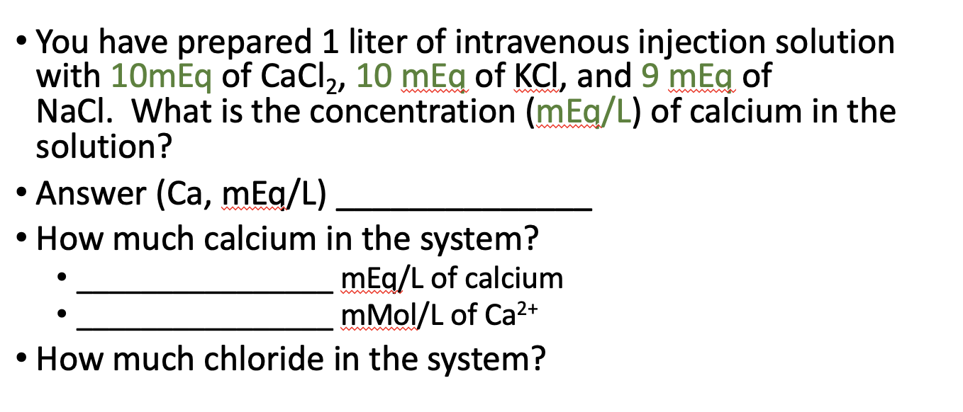 Solved - You have prepared 1 liter of intravenous injection | Chegg.com