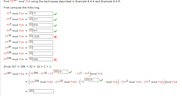Solved Find 77mod 714 using the techniques described in | Chegg.com