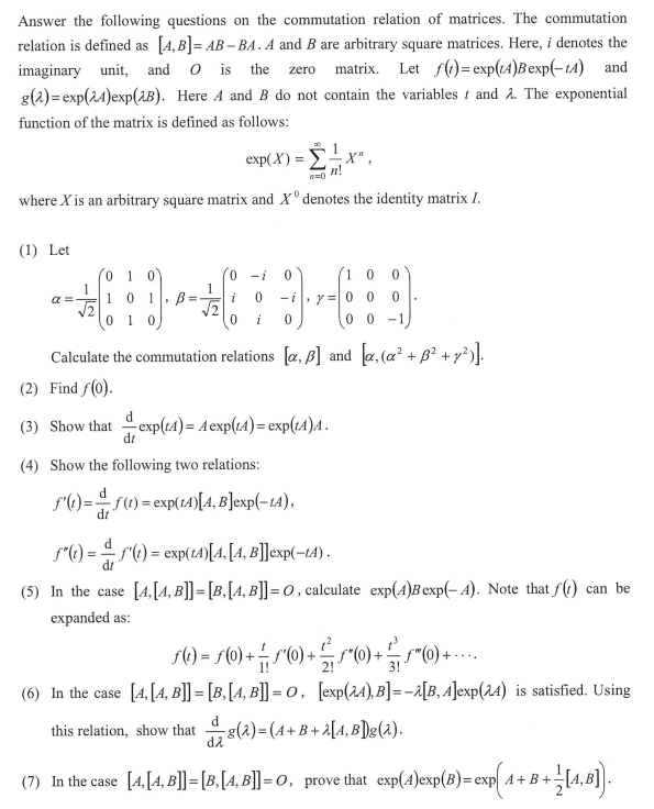 Solved Answer The Following Questions On The Commutation