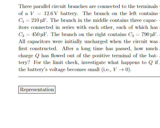 Solved Three parallel circuit branches are connected to the | Chegg.com