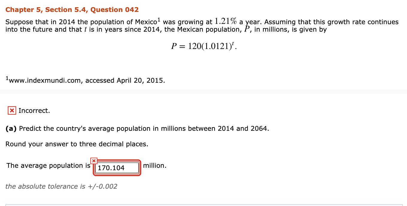 Solved Chapter 5, Section 5.4, Question 042 Suppose that in | Chegg.com