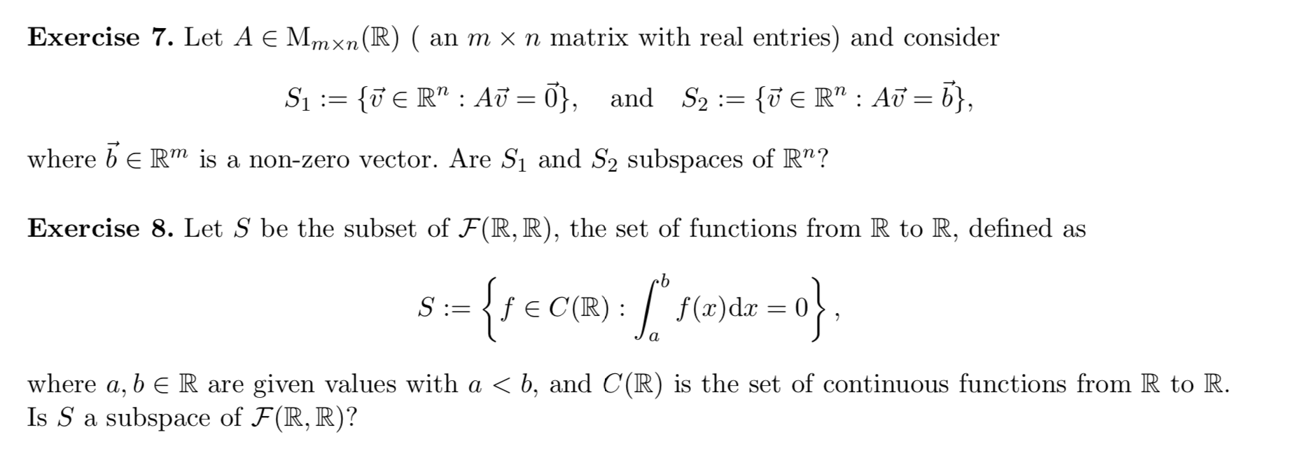 Solved Exercise 7. Let A E Mmxn(R) ( an m x n matrix with | Chegg.com