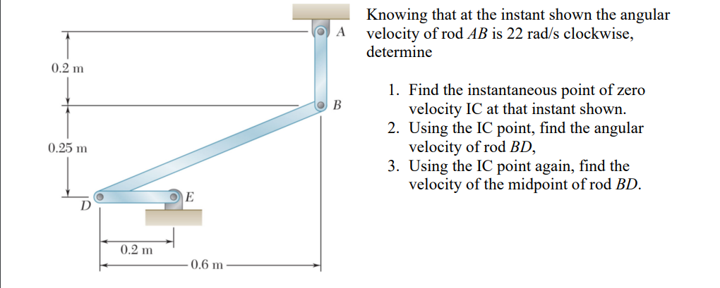 Solved Knowing that at the instant shown the angular | Chegg.com