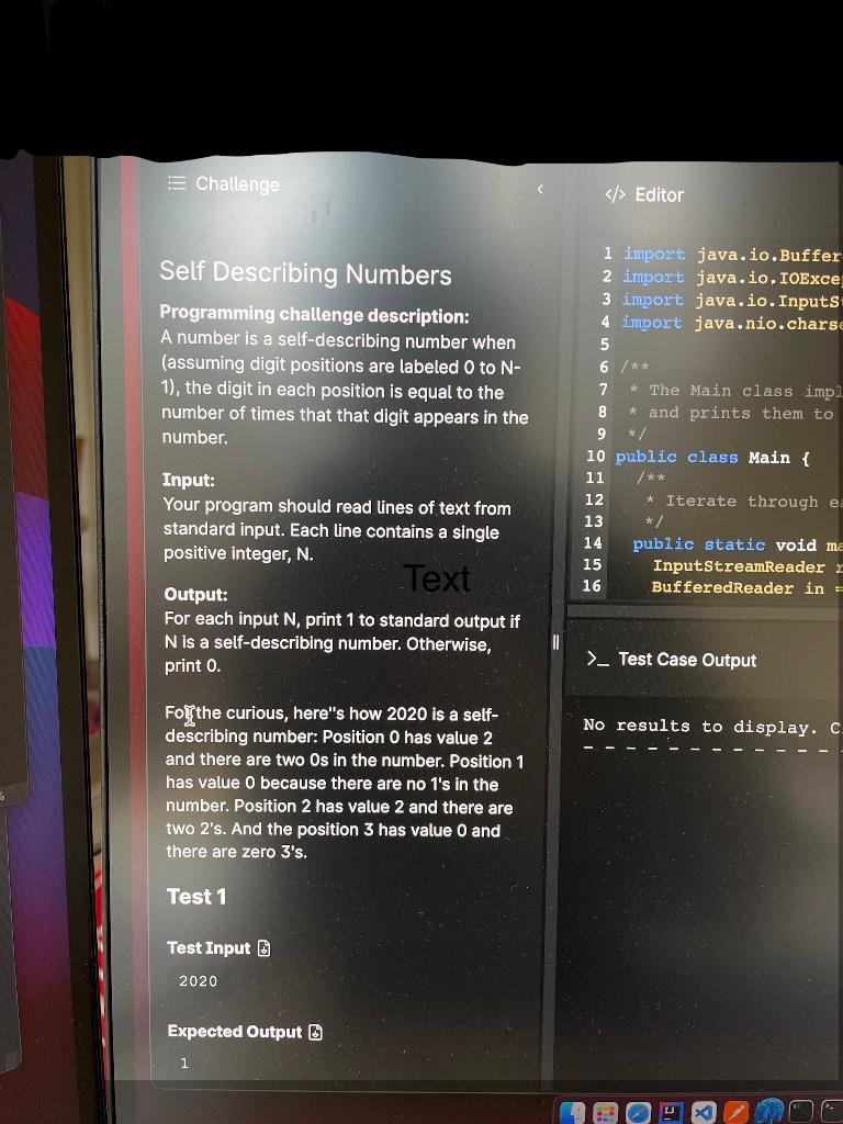 Solved 5 Challenge Editor Self Describing Numbers | Chegg.com
