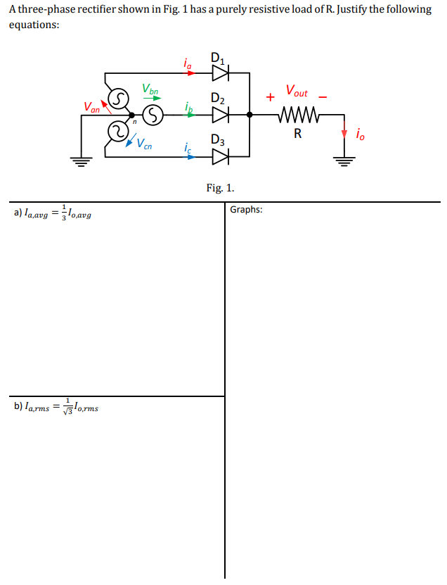 Solved A three-phase rectifier shown in Fig. 1 has a purely | Chegg.com