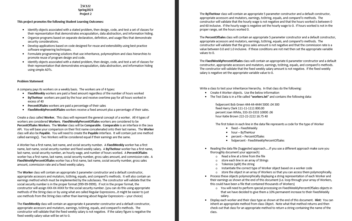 Solved Project 2 This project promotes the following Student | Chegg.com