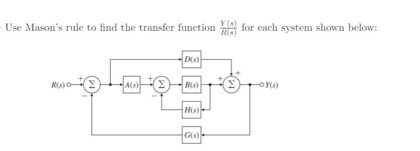 Solved Use Mason's rule to find the transfer function | Chegg.com