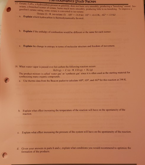 Solved Thermodynamics Study Packet 13. The "Mond Process" | Chegg.com
