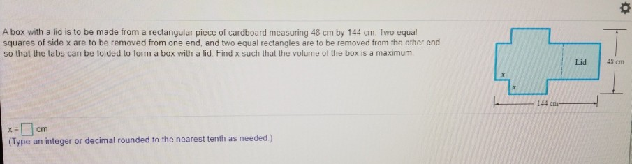 Solved A box with a lid is to be made from a rectangular | Chegg.com