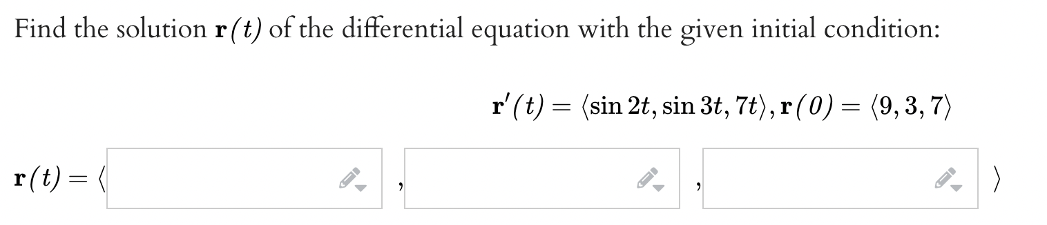 Solved Find the solution r(t) of the differential equation | Chegg.com