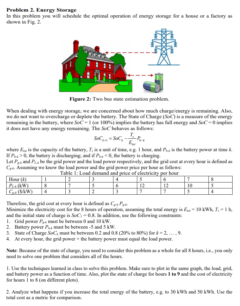 Problem 2. Energy Storage In this problem you will | Chegg.com