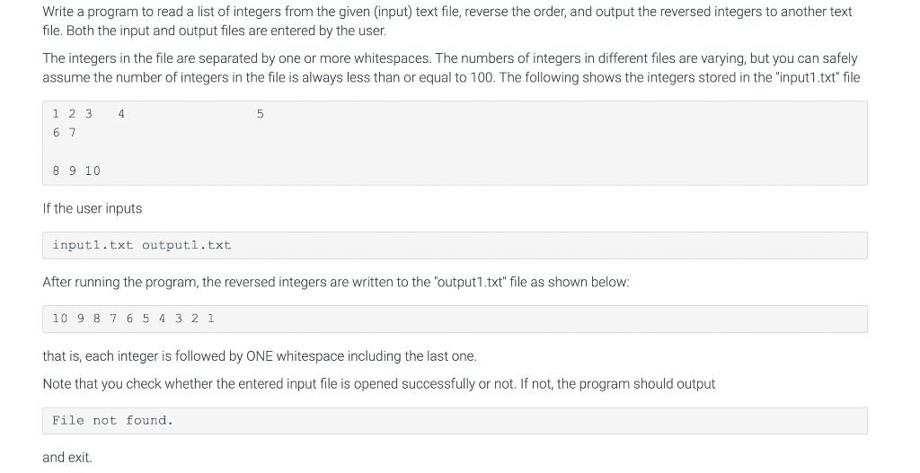 Solved Write a program to read a list of integers from the | Chegg.com