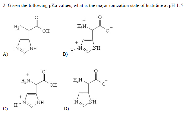 Solved 2. Given the following pKa values, what is the major | Chegg.com