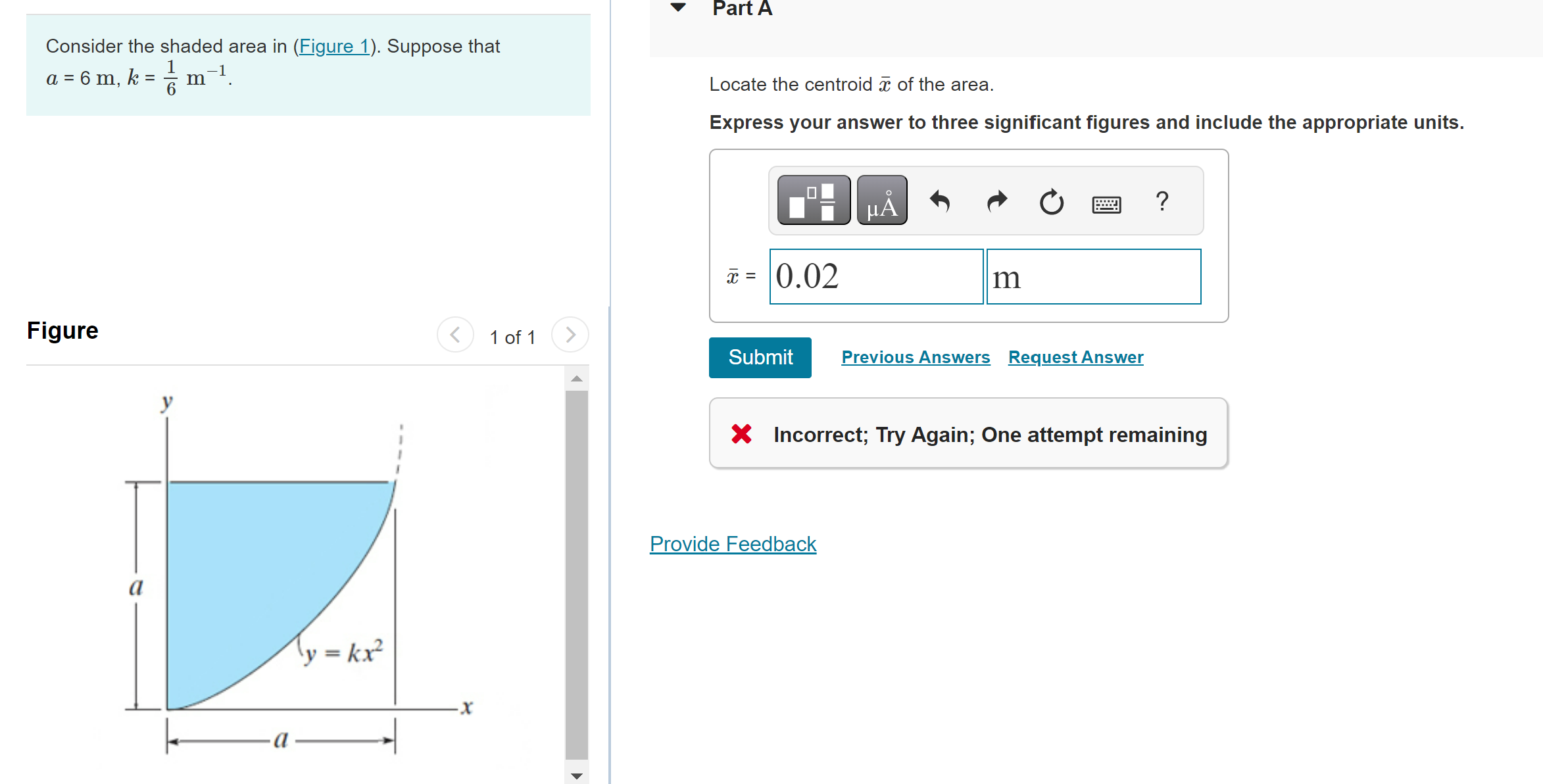 Solved Consider the shaded area in 1 . Suppose that a=6 | Chegg.com
