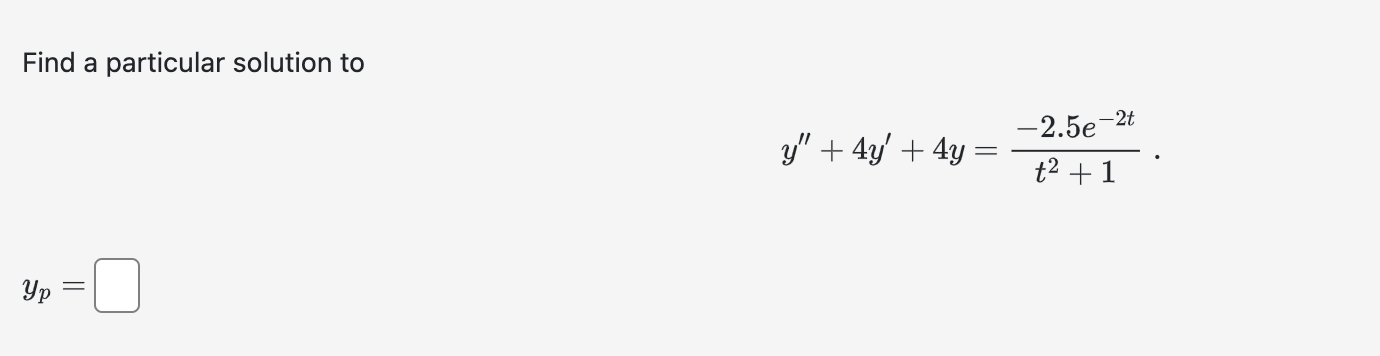 Solved Find a particular solution | Chegg.com