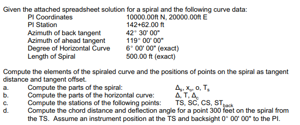 Given the attached spreadsheet solution for a spiral | Chegg.com