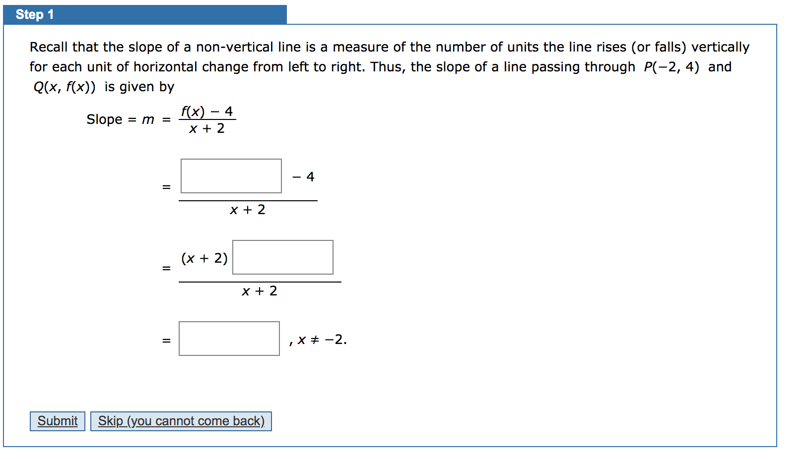 Solved Step 1 Recall that the slope of a non-vertical line | Chegg.com