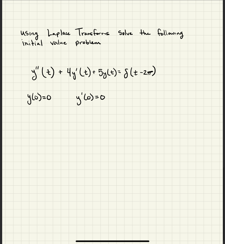 Solved using Laplace Transforms solve the following initial | Chegg.com