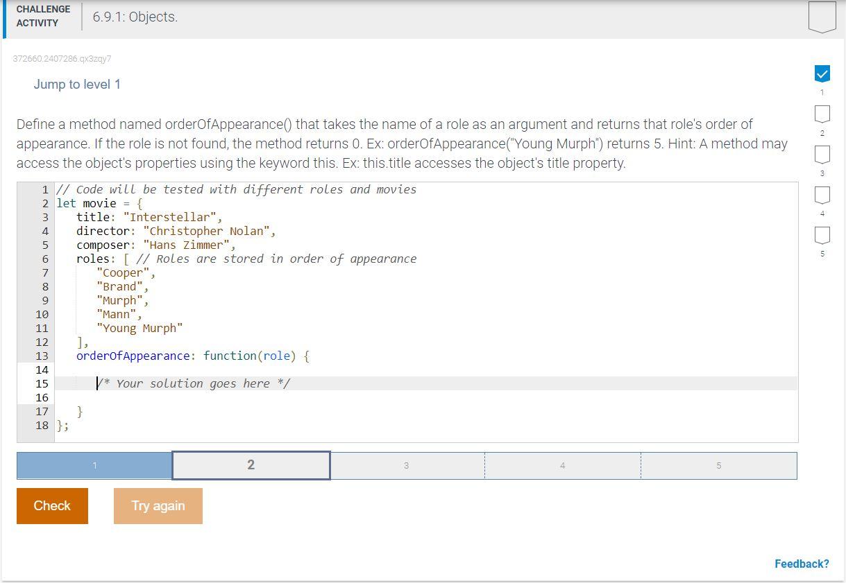 Solved CHALLENGE ACTIVITY 6.9.1: Objects | Chegg.com