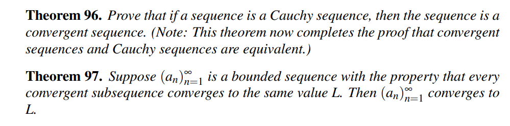 Solved Theorem 96. Prove that if a sequence is a Cauchy | Chegg.com