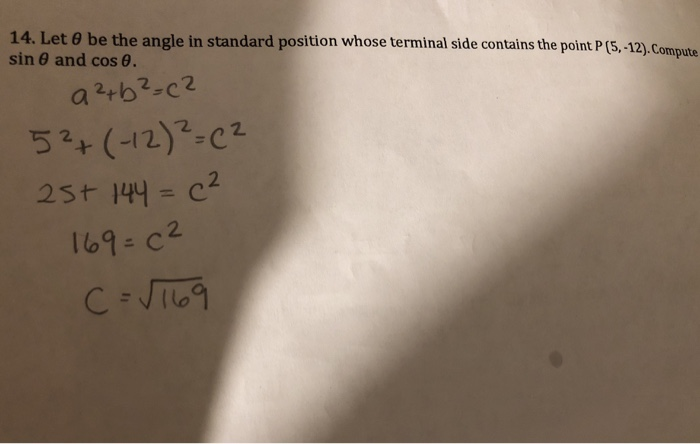 Solved 14. Let θ be the angle in standard position whose | Chegg.com
