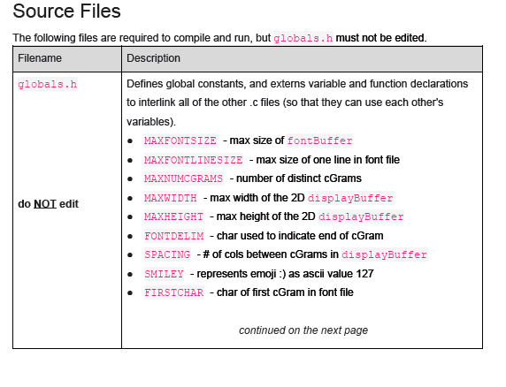 Language is in C. Given the following files, file | Chegg.com
