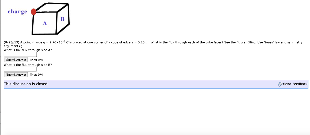 Solved arguments.) What is the flux through side A? Tries | Chegg.com