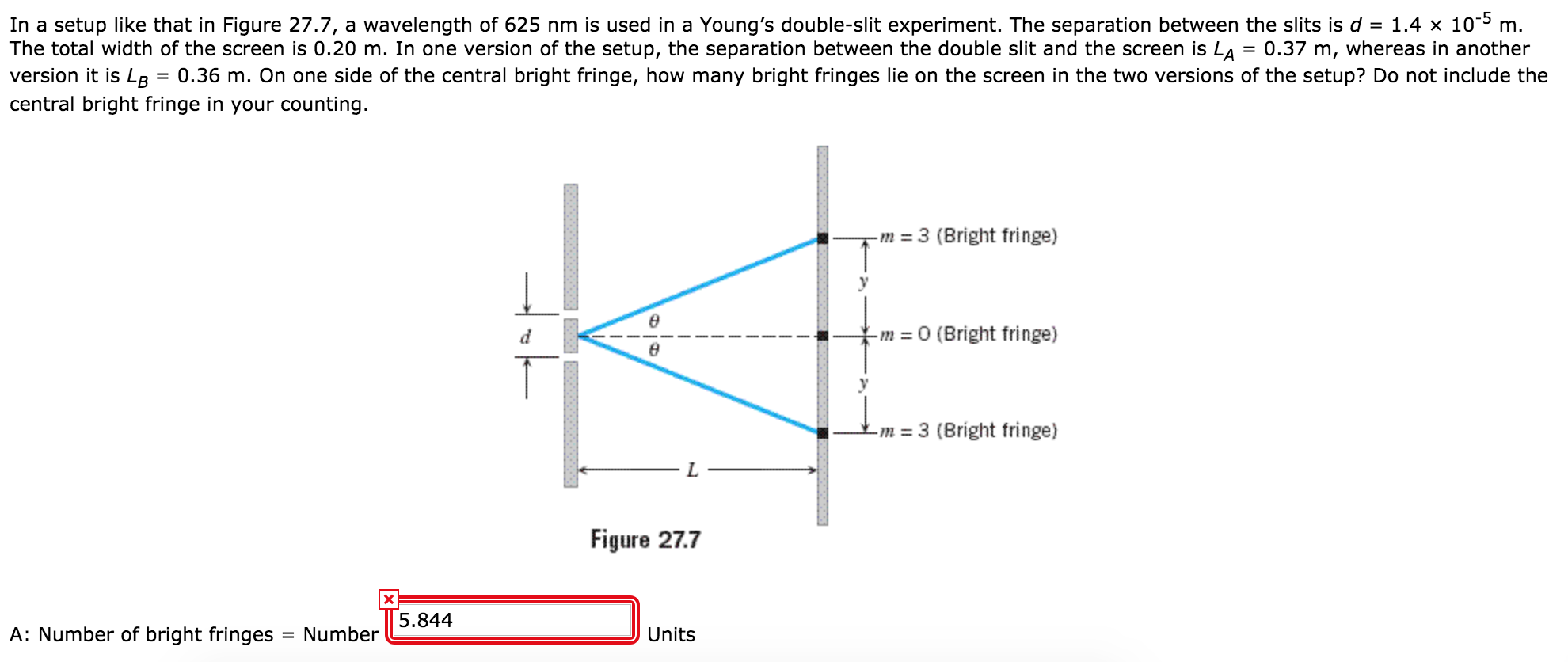 Solved Questions: A: Number of bright fringes= number | Chegg.com