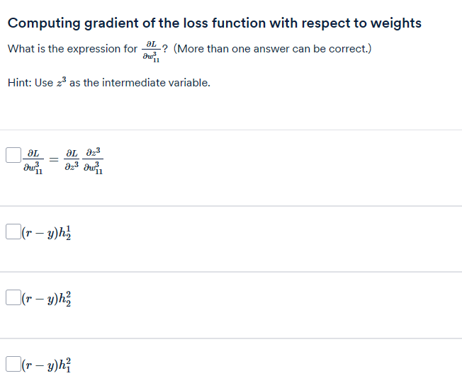 Solved Computing gradient of the loss function with respect | Chegg.com