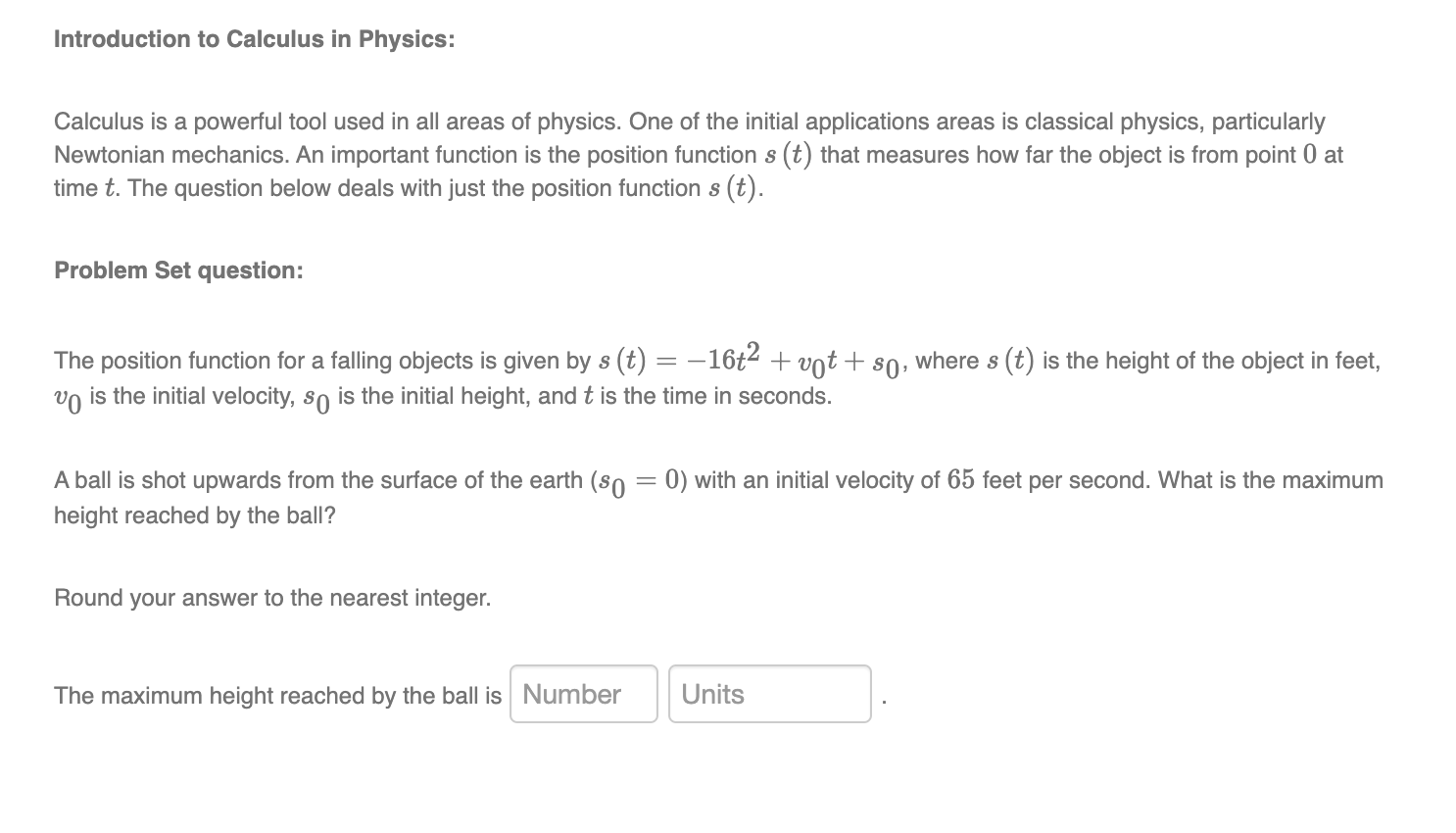 Solved Introduction to Calculus in Physics: Calculus is a | Chegg.com