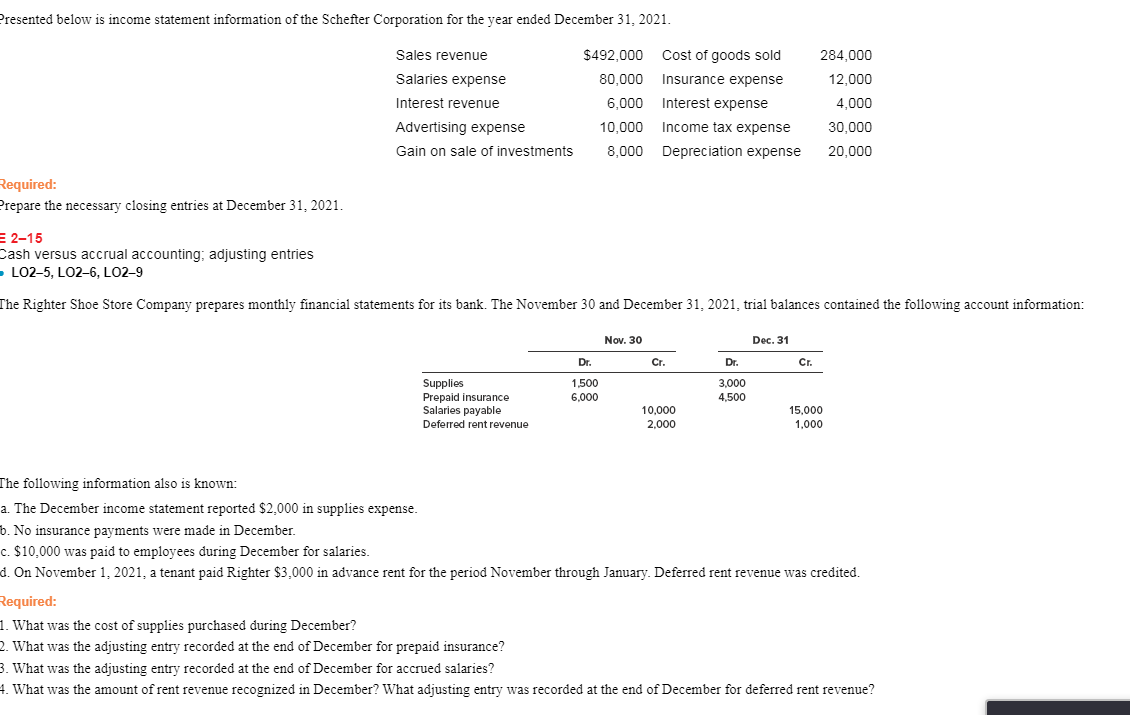 Solved Presented below is income statement information of | Chegg.com